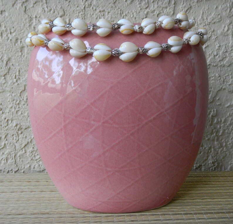 Ceramic Vase Shell Pink Embellished With Seashells, Large Vase - Etsy