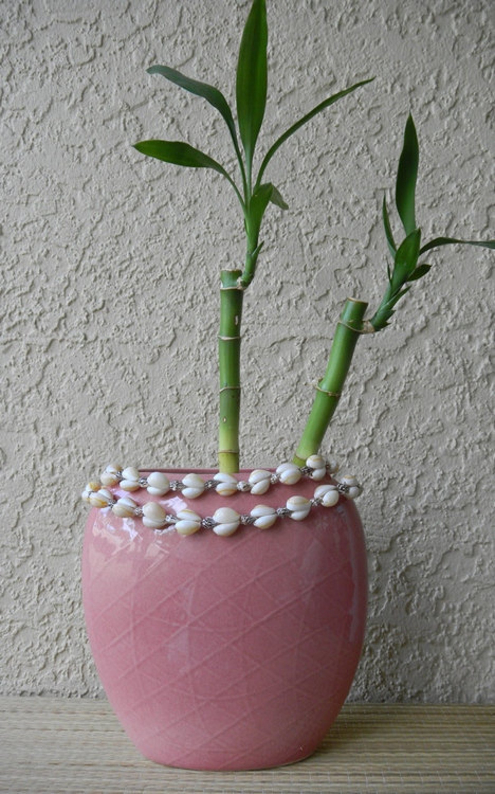 Ceramic Vase Shell Pink Embellished With Seashells, Large Vase - Etsy