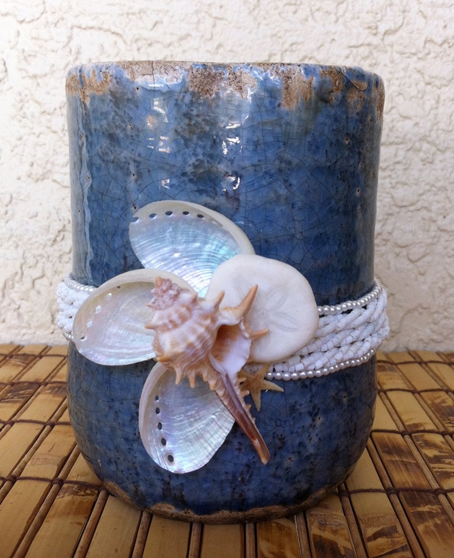 Seashell Vase Blue Denim Blue Light Blue Blue-gray - Etsy