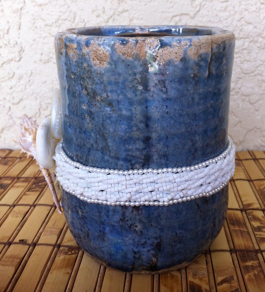 Seashell Vase Blue Denim Blue Light Blue Blue-gray - Etsy