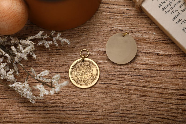 Custom Laser-engraved Dog and Owner ID Tags - Brass Pet Owner Keepsake ...