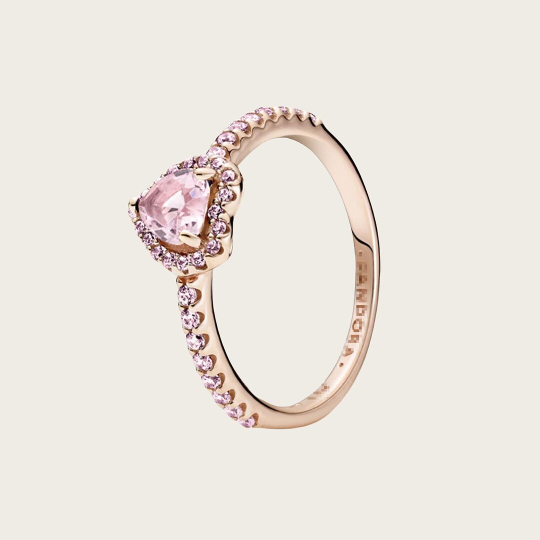 Pandora Pink Heart Silver Ring,vintage Pandora Pink Green Ring,heart ...