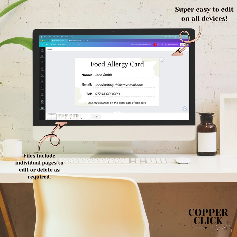 Editable Food Allergy Cards, Printable and Shareable Alert of Food ...