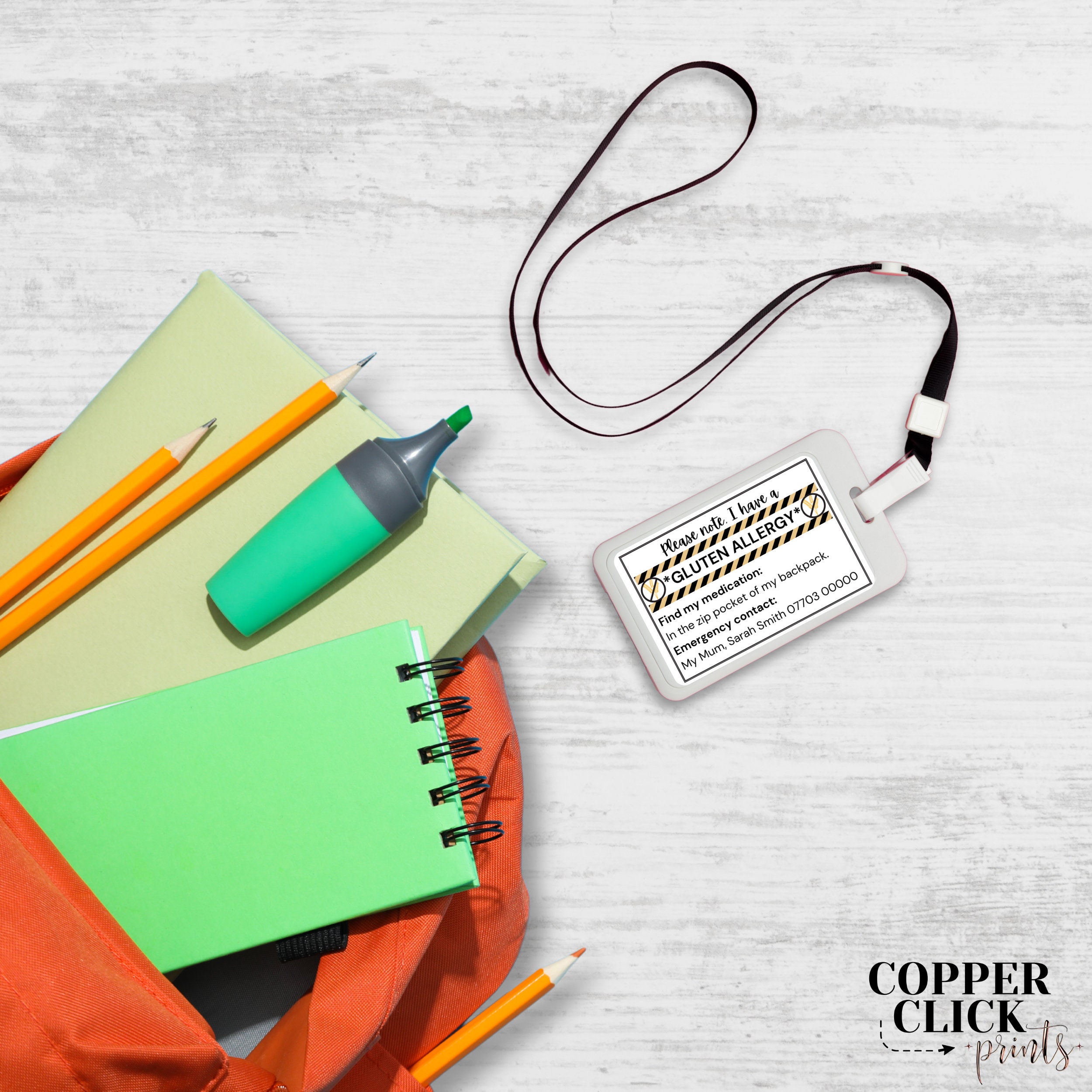 Customisable Medical Allergy Alert Cards, 7 Different Food Allergies ...