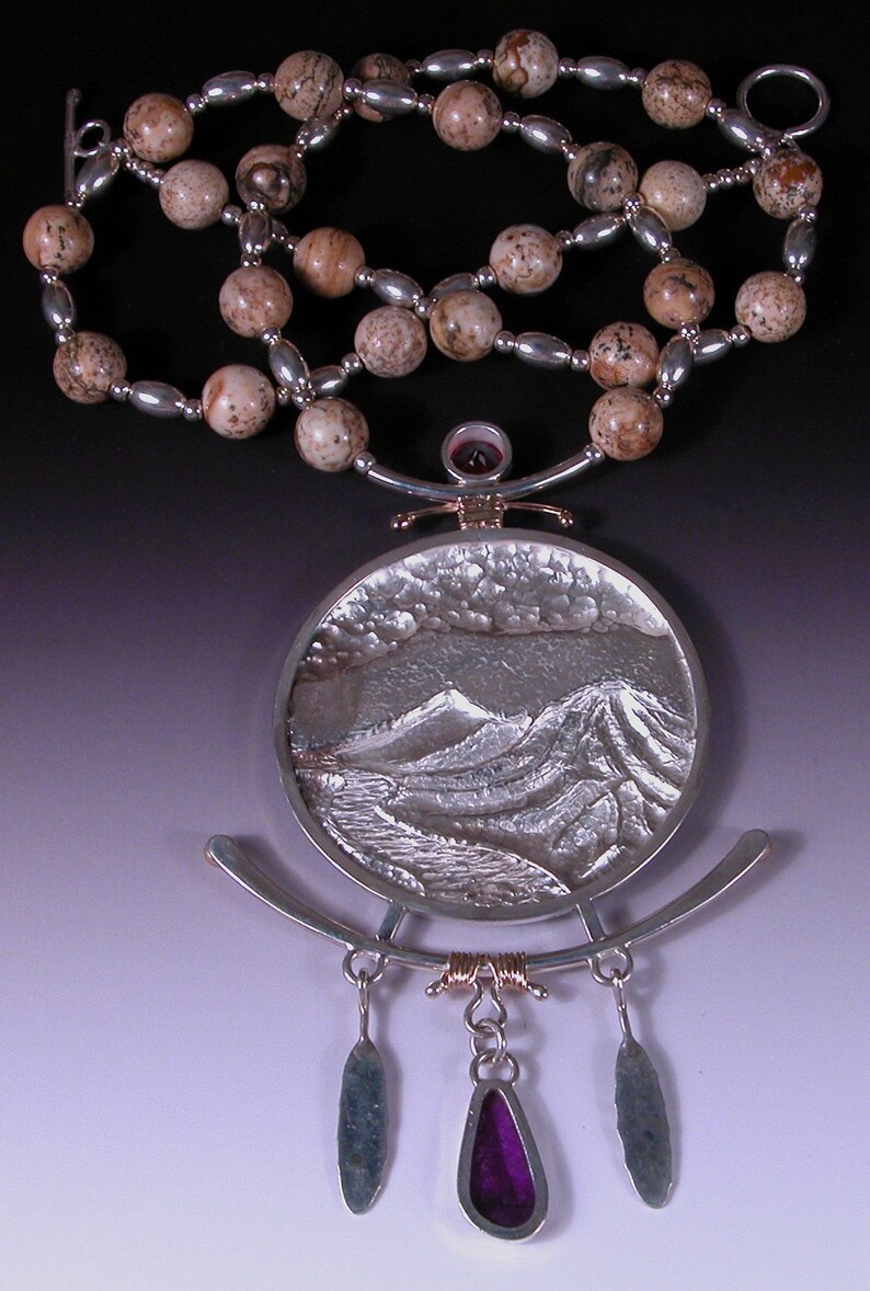 Necklace in Sterling Silver Red Sunstone Gel Sugilite 14 - Etsy Necklace in Sterling Silver Red Sunstone Gel Sugilite 14 - Etsy