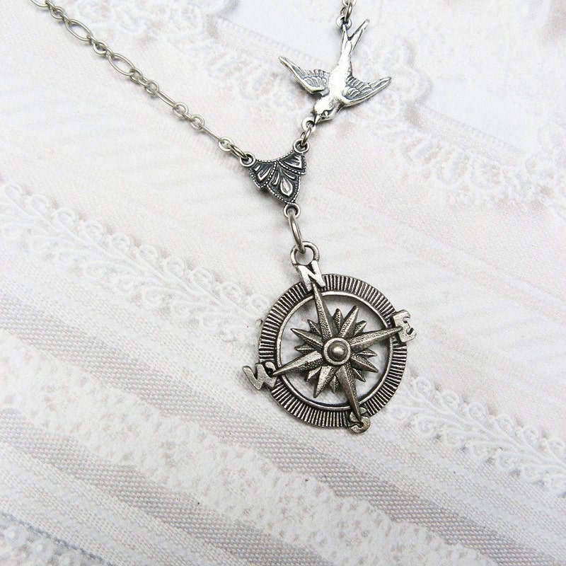 Compass Necklace - Etsy
