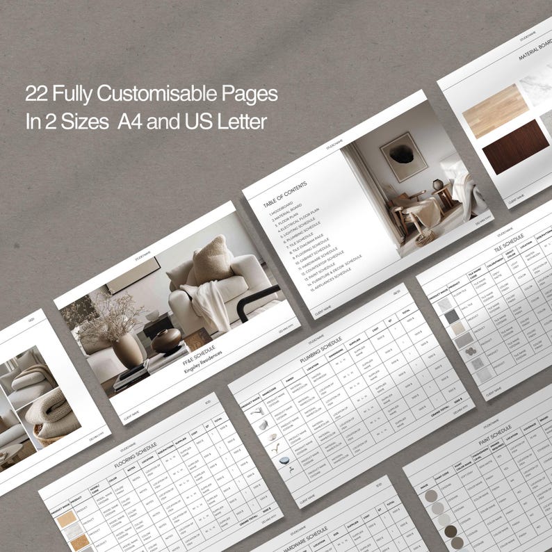 Interior Design FF&E Schedule Template: Customizable Mood Board (canva ...