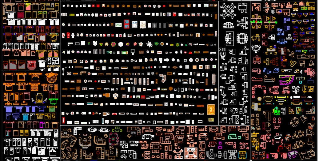 Furniture CAD Blocks: Autocad 2D Drawings (DWG File) - Etsy
