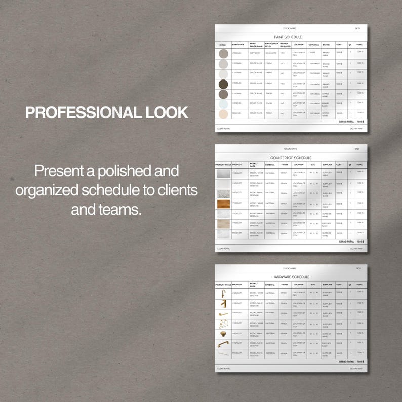 Interior Design FF&E Schedule Template: Customizable Mood Board (canva ...