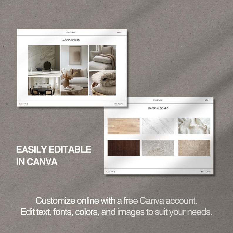 Interior Design FF&E Schedule Template: Customizable Mood Board (canva Editable, Digital ...