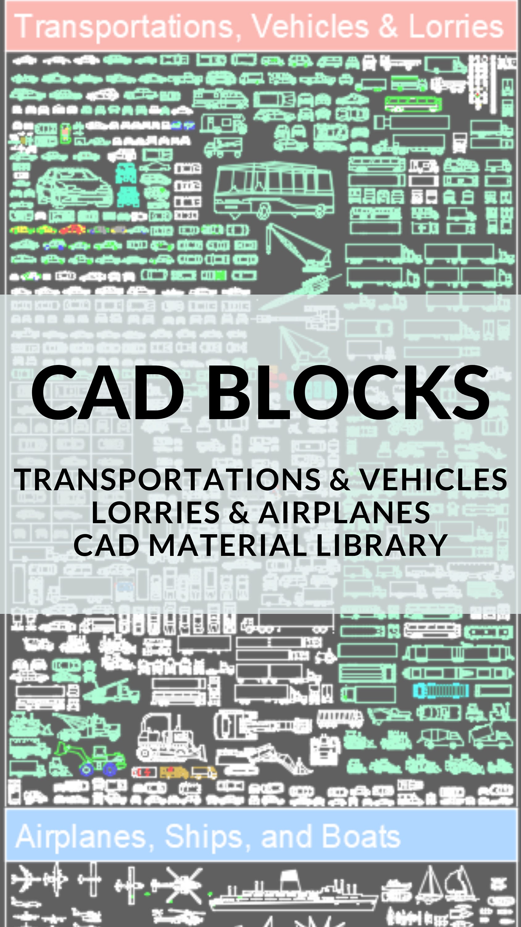 Transportation CAD Blocks: Vehicle, Airplane, Ship Drawings (DWG File ...