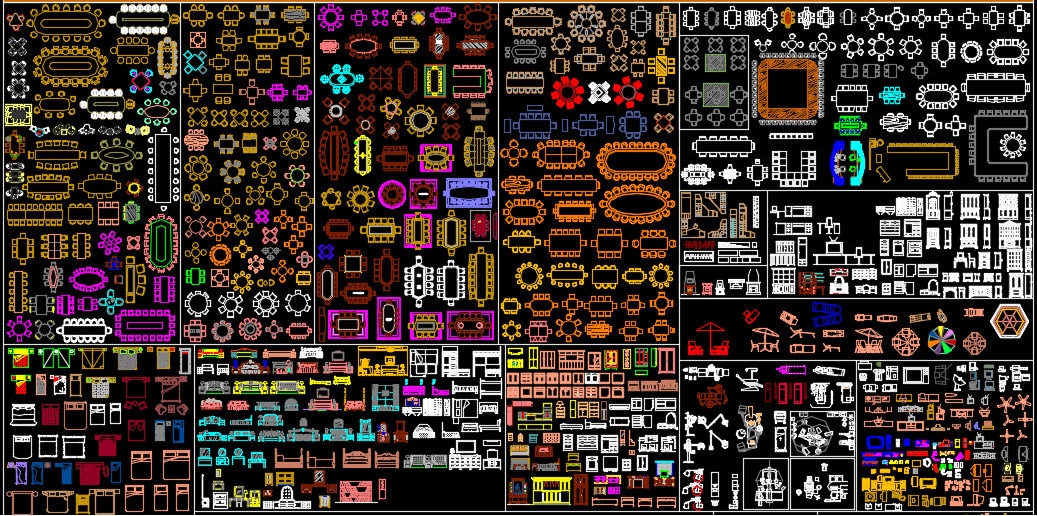 Furniture CAD Blocks: Autocad 2D Drawings (DWG File) - Etsy