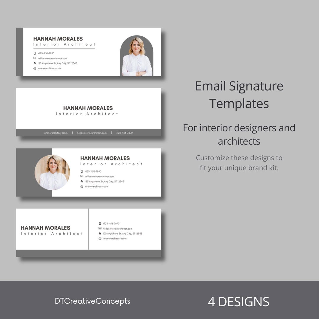Email Signature Template Bundle for Architects and Interior Designers ...