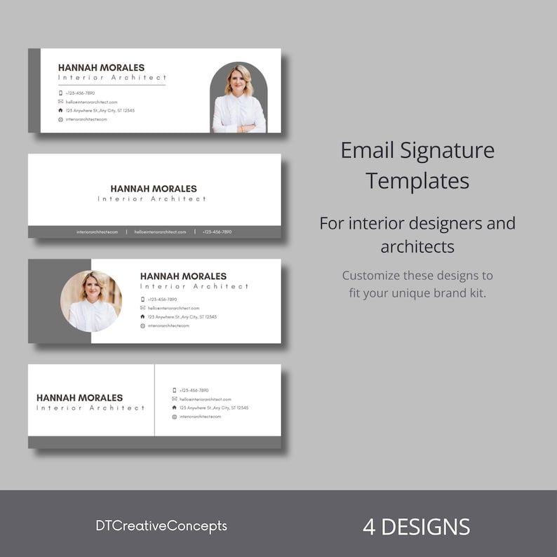 Email Signature Template Bundle for Architects and Interior Designers ...