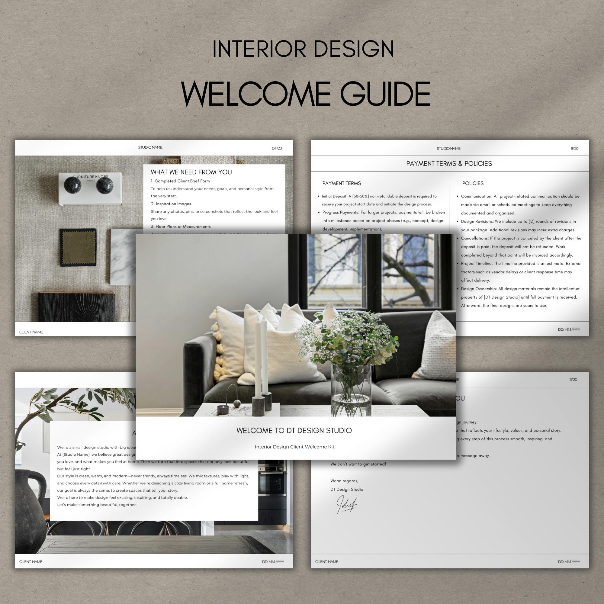 Interior Design Client Welcome Guide: Editable Canva Template (US ...