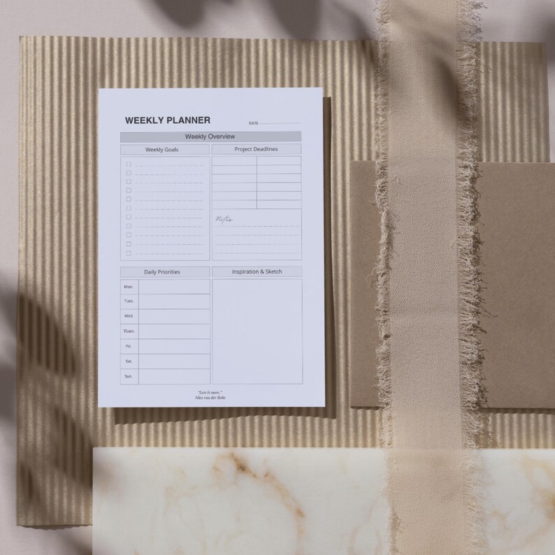 Architect Weekly Planner | Printable PDF for Architects & Interior ...