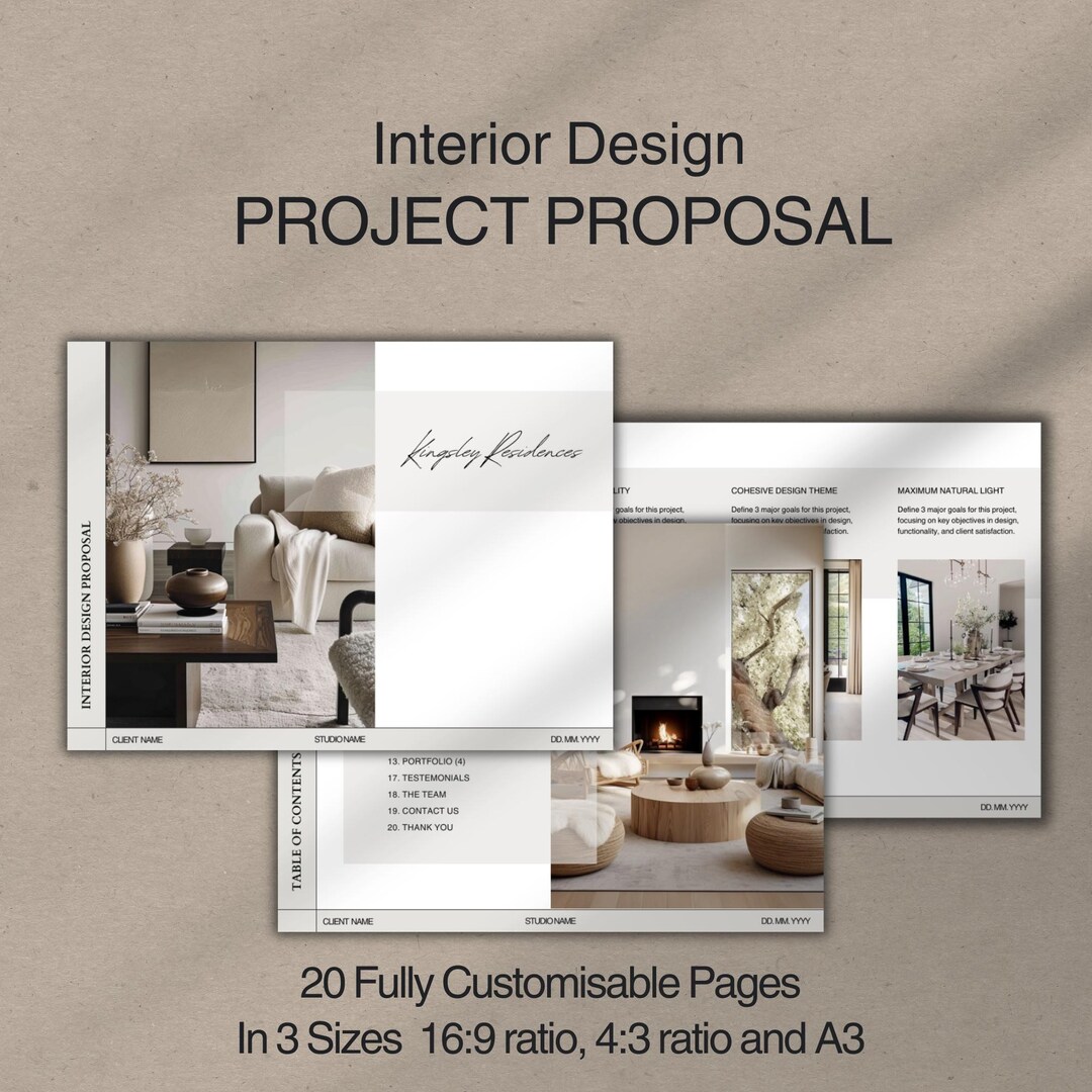 Interior Design Proposal Template | Interior Design Presentation | Fee ...