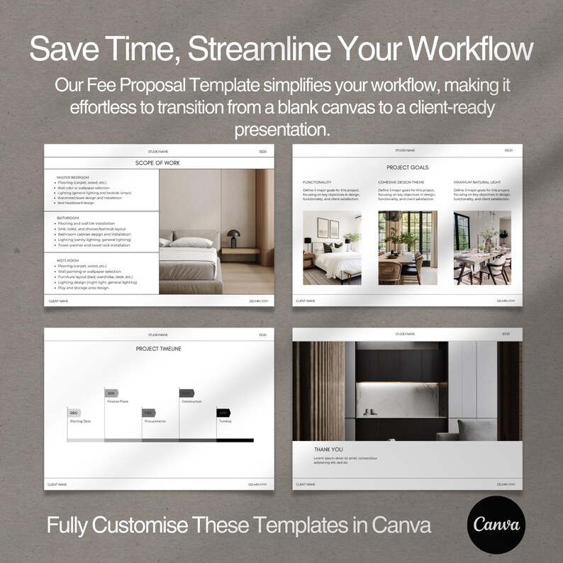 Interior Design Proposal Template | Interior Design Presentation | Fee ...