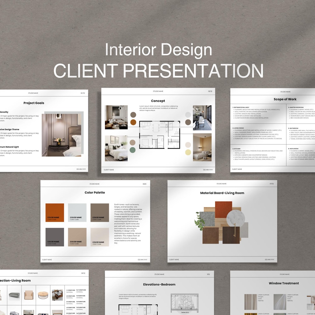 Interior Design Presentation Template | Interior Design Project ...