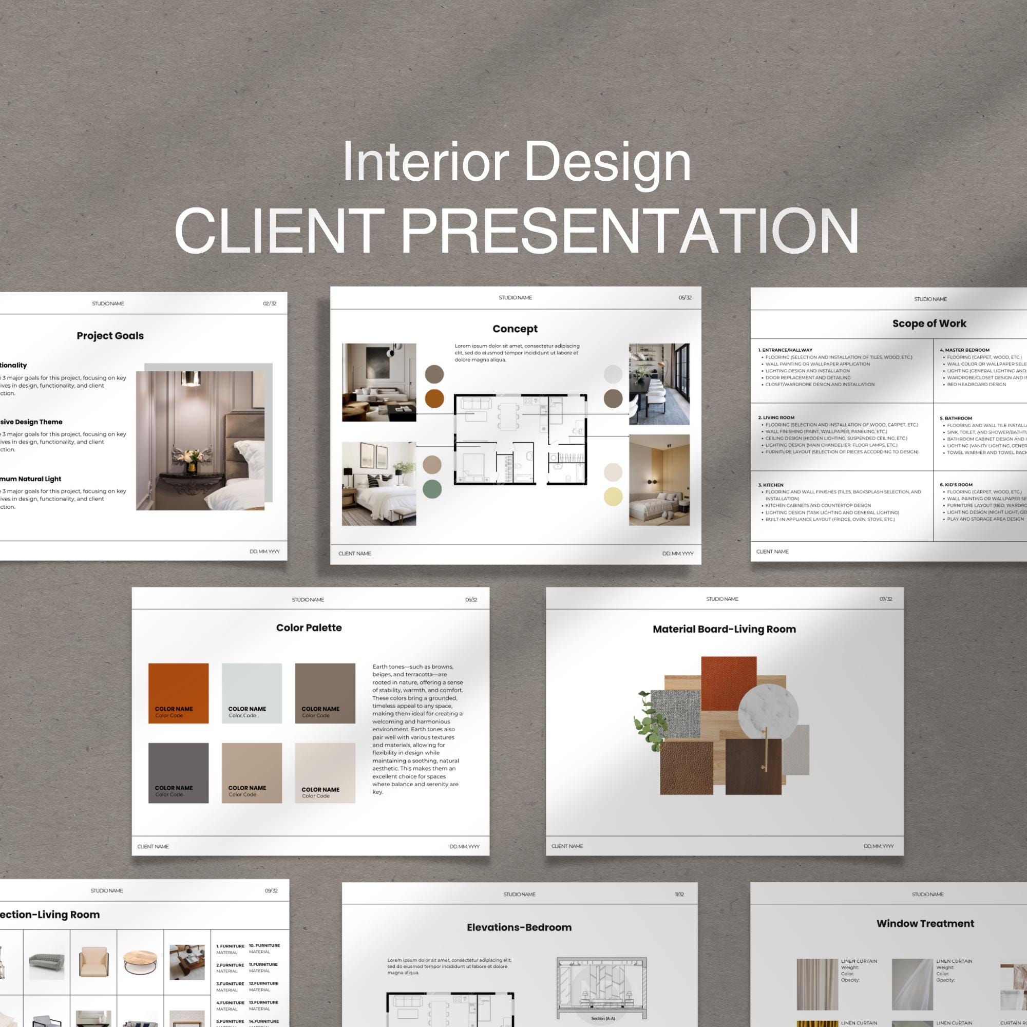 Interior Design Presentation Template | Interior Design Project ...