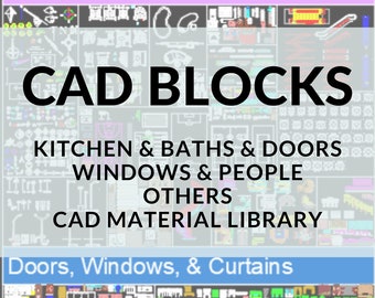 Kitchen & Doors CAD Blocks: DWG Furniture Drawings (digital Download ...