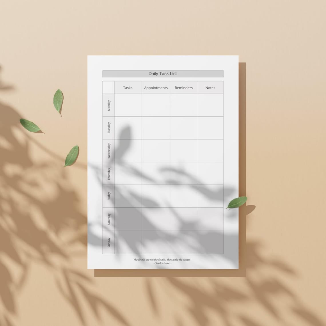 Architect Weekly Planner | Printable PDF for Architects & Interior ...