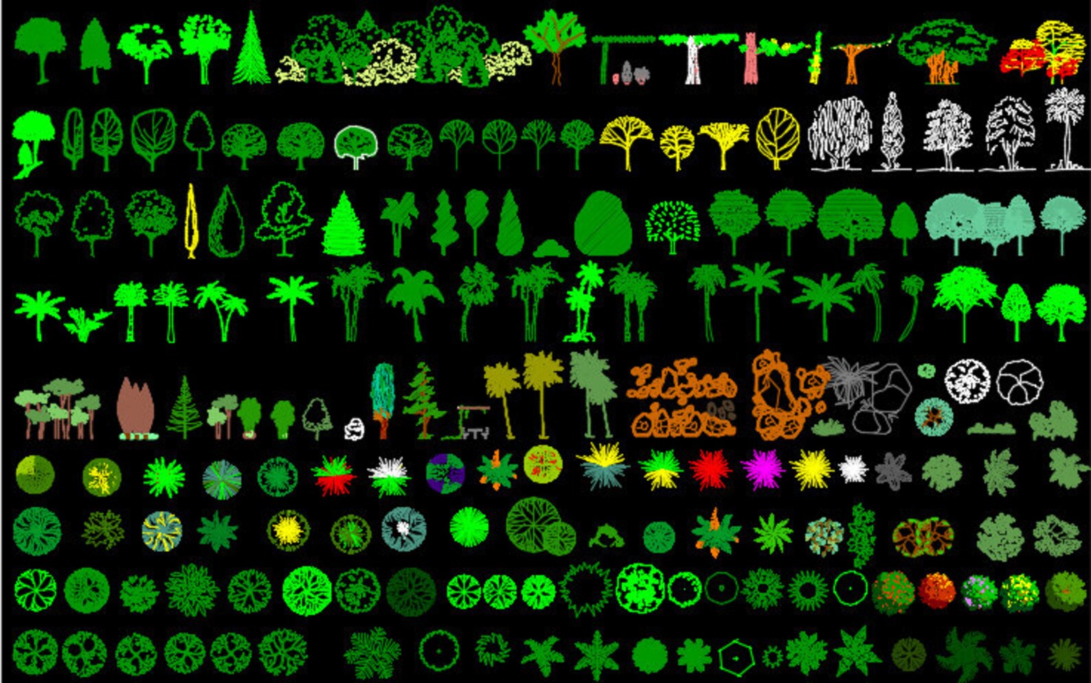 Trees and Plants CAD Blocks: Landscape Design (DWG File) - Etsy