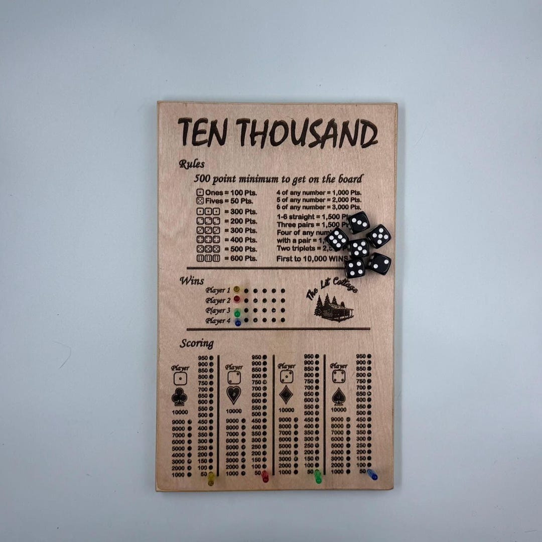 Ten Thousand Peg Game W/dice and Pegs - Etsy