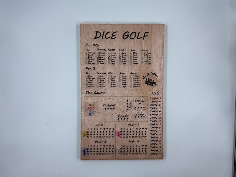 Dice Golf Game: Birch Ply, Pegs & Dice - Made in Canada - Etsy