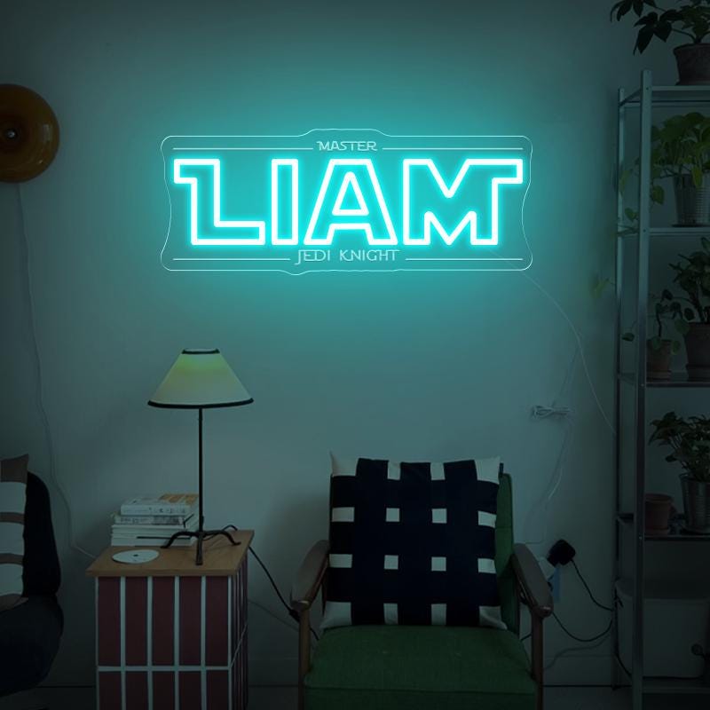Custom Name Jedi Master Neon Sign, Custom Kid's Name Neon Sign, Movie ...