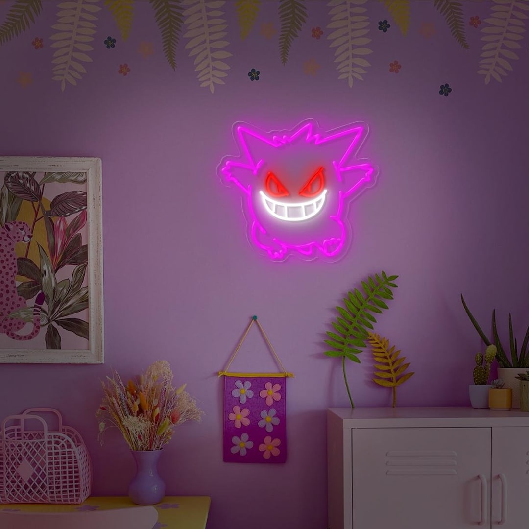Gengar Neon Sign, Anime LED Light, Gengar Neon Sign, Bedroom Dorm Wall ...