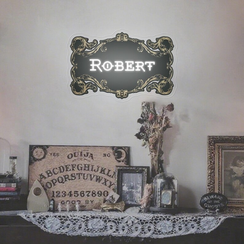 Custom Gothic Neon Sign: Old English Font, Halloween Decor - Etsy