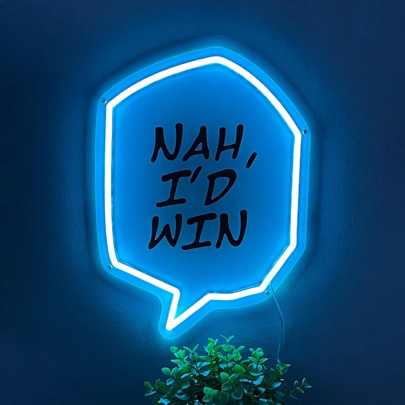 Nah I'd Win Neon Sign, Japanese Anime Decor, Game Room Decor - Etsy