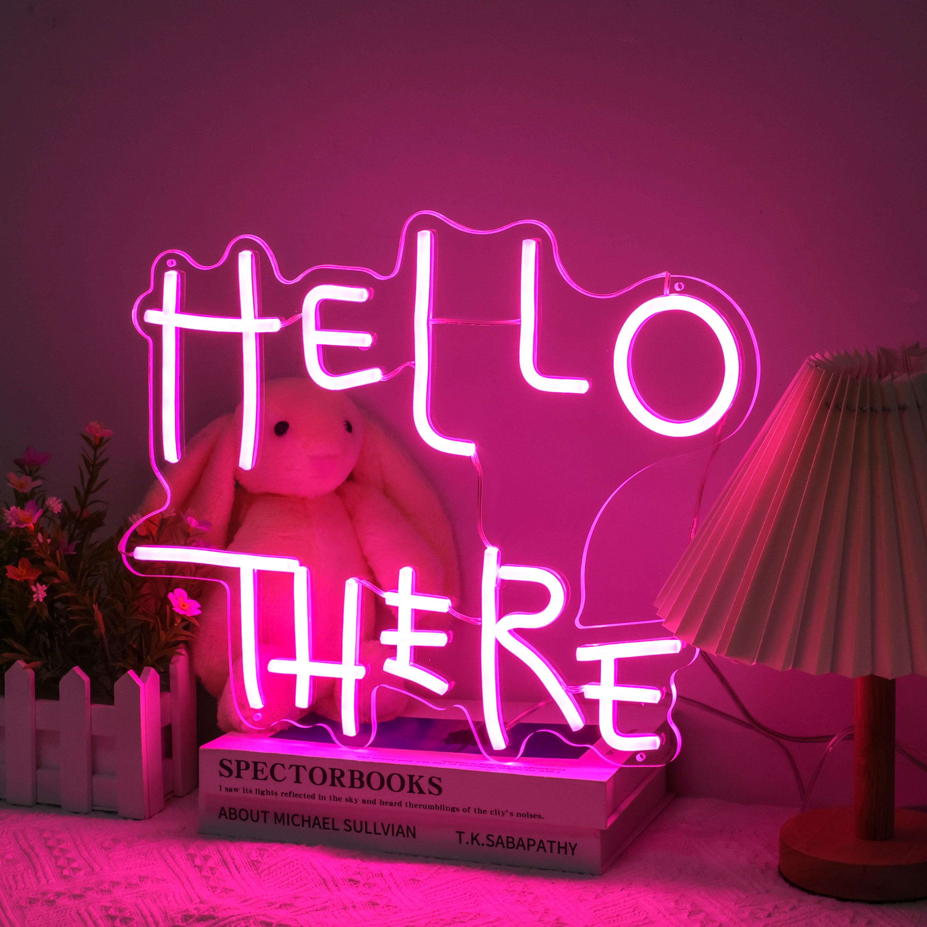 Hello There Neon Sign,hell Here Neon Sign,with Flickering O & T,horror ...