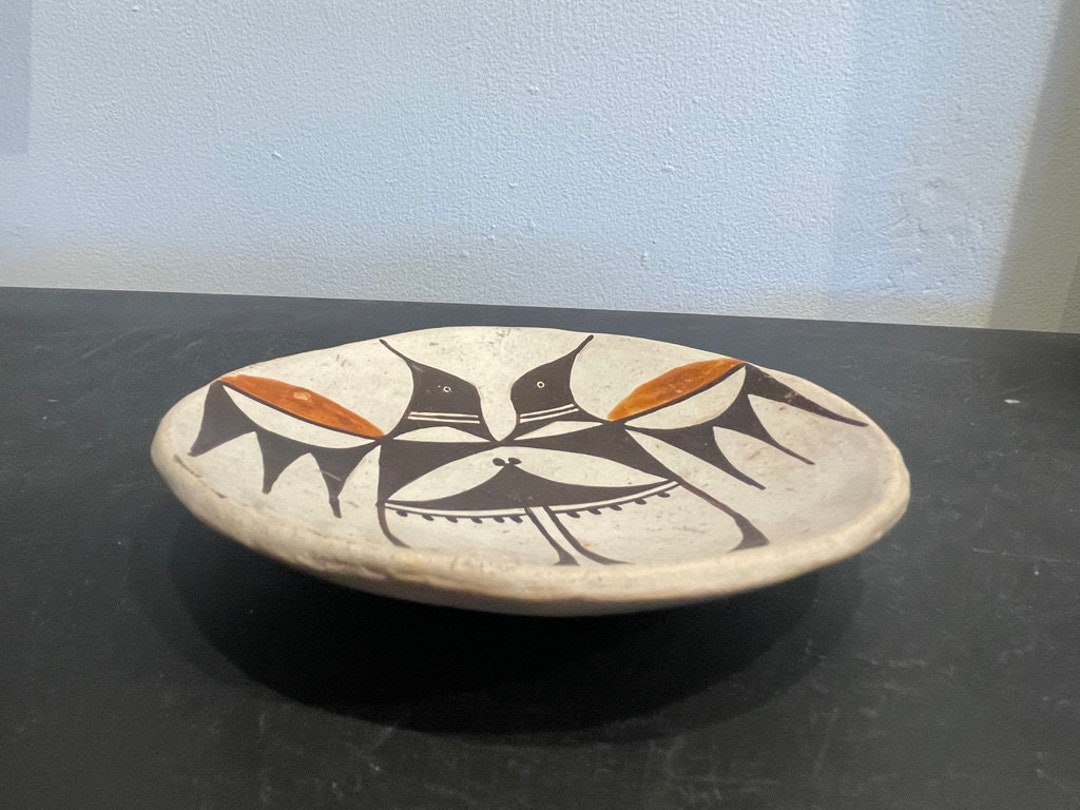 Acoma Pueblo Native American Bird Motif Dish - Etsy