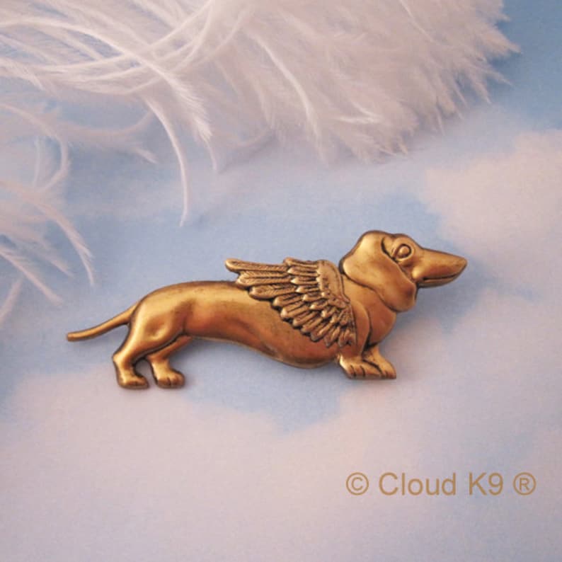 Dachshund Guardian Angel Dog Pin. Dachshund Jewelry Gift for Doxie ...