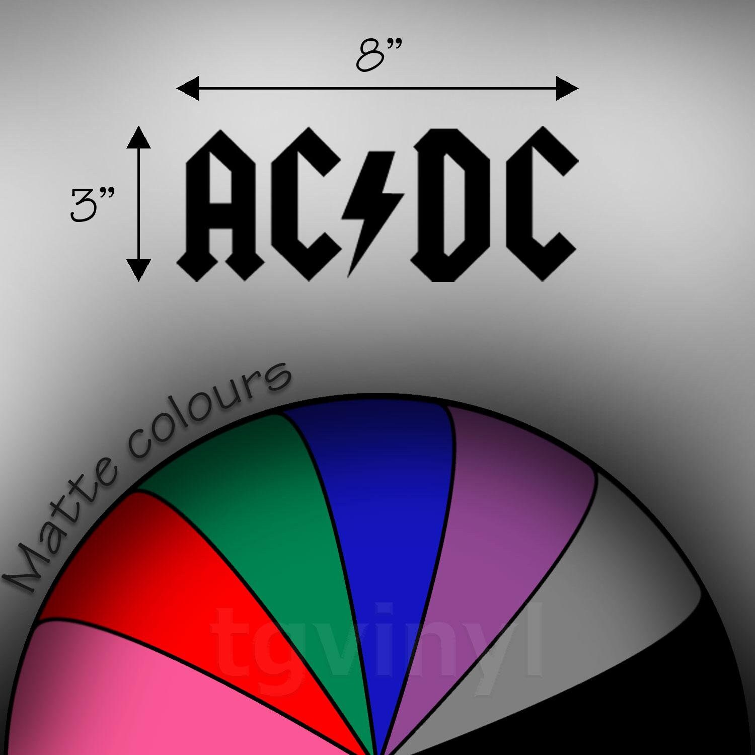 8 AC DC Vinyl Decal Sticker Car Window Laptop Music Rock and Roll ACDC ...