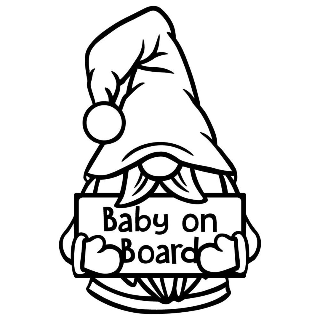 6.8 BABY on BOARD GONK V1 Vinyl Decal Sticker Car Window Gnome Boy - Etsy