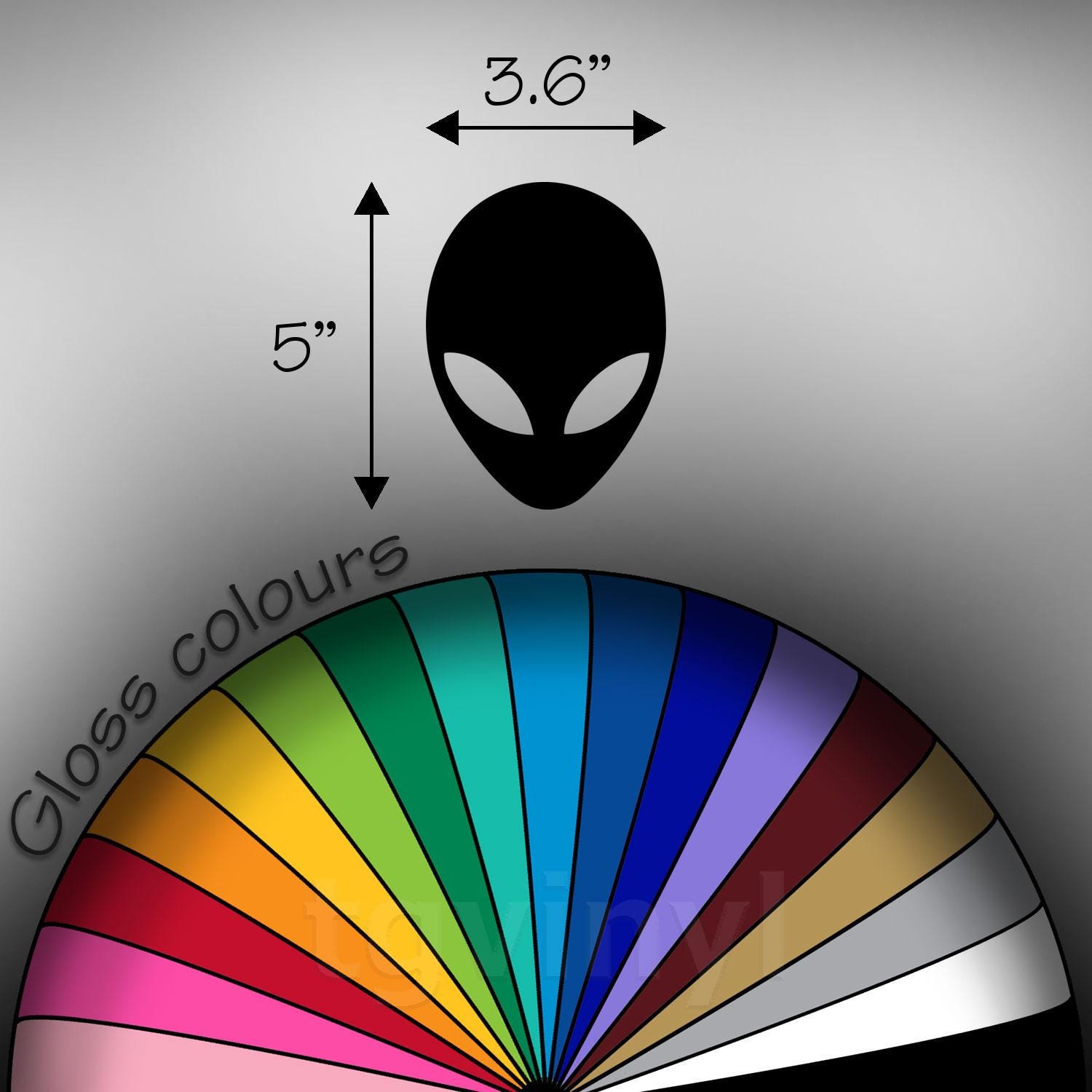 5 ALIEN HEAD Vinyl Decal Sticker Car Window Laptop UFO Aliens Et ...