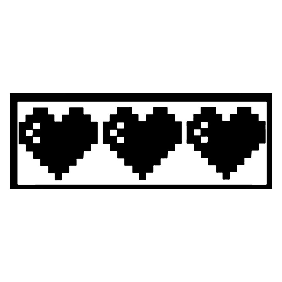 5.4 8 BIT HEARTS Vinyl Decal Sticker Car Window Laptop Retro Gaming ...