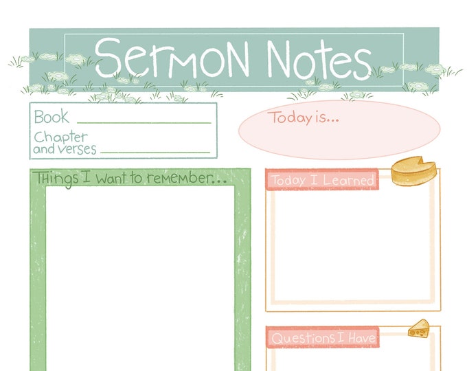 Kids Sermon Notes Drawing Page Bible Journaling - Etsy Israel