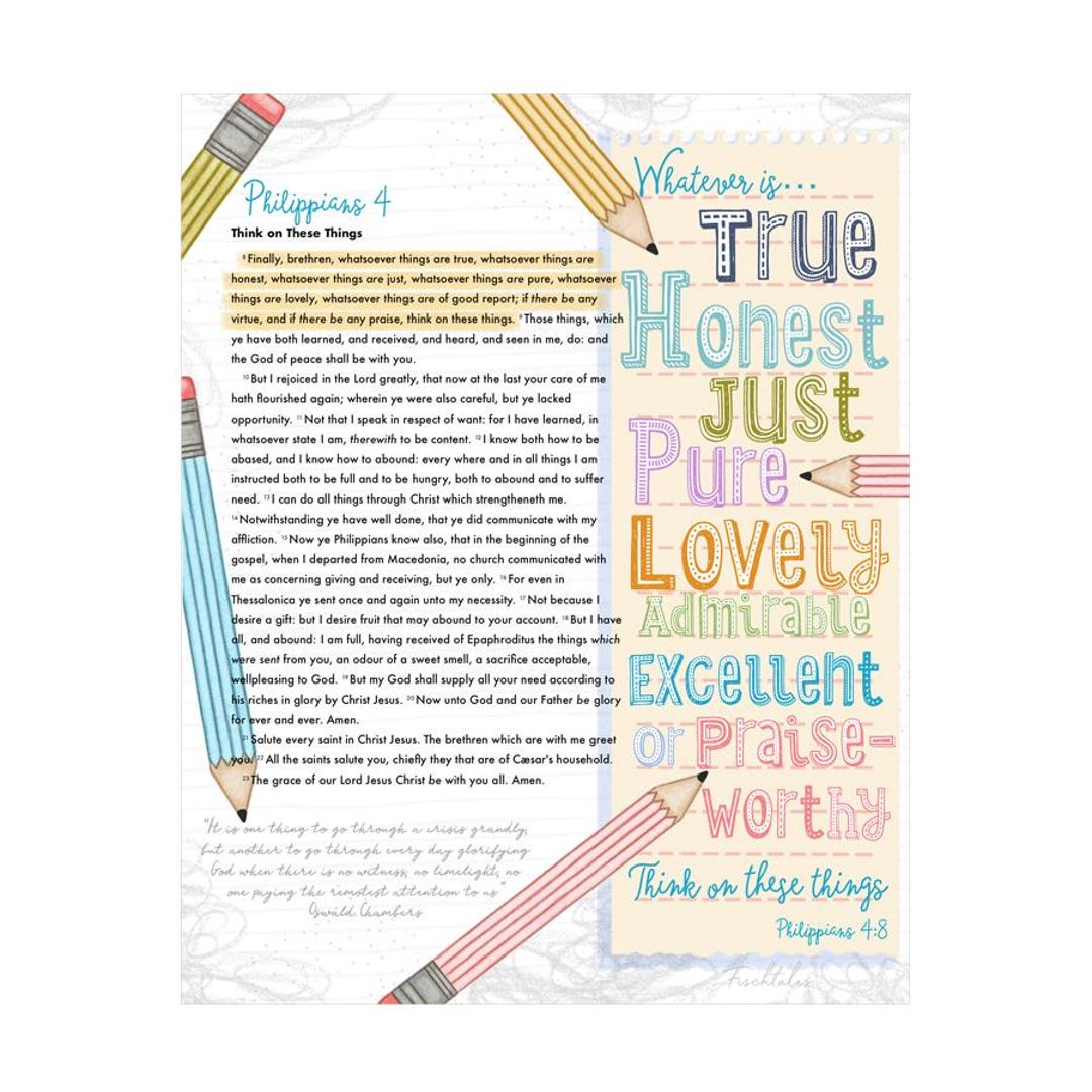 8x10 Think on These Things Downloadable Print Philippians 4 - Etsy