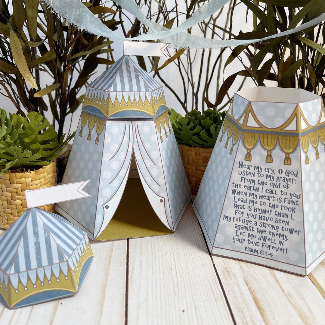 Paper Craft Blue Tent Scripture Craft - Etsy