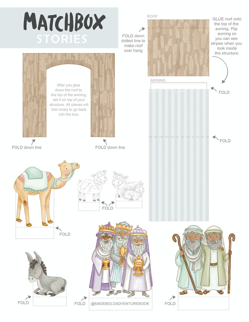 Matchbox Stories Nativity Story Paper Craft - Etsy