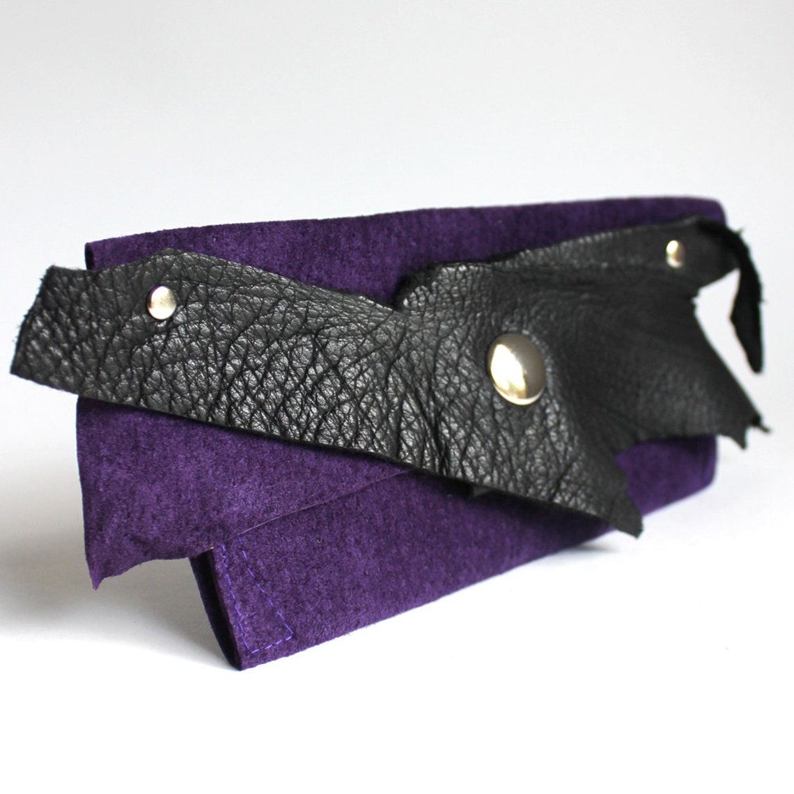 Purple Leather Business Card Wallet - Etsy
