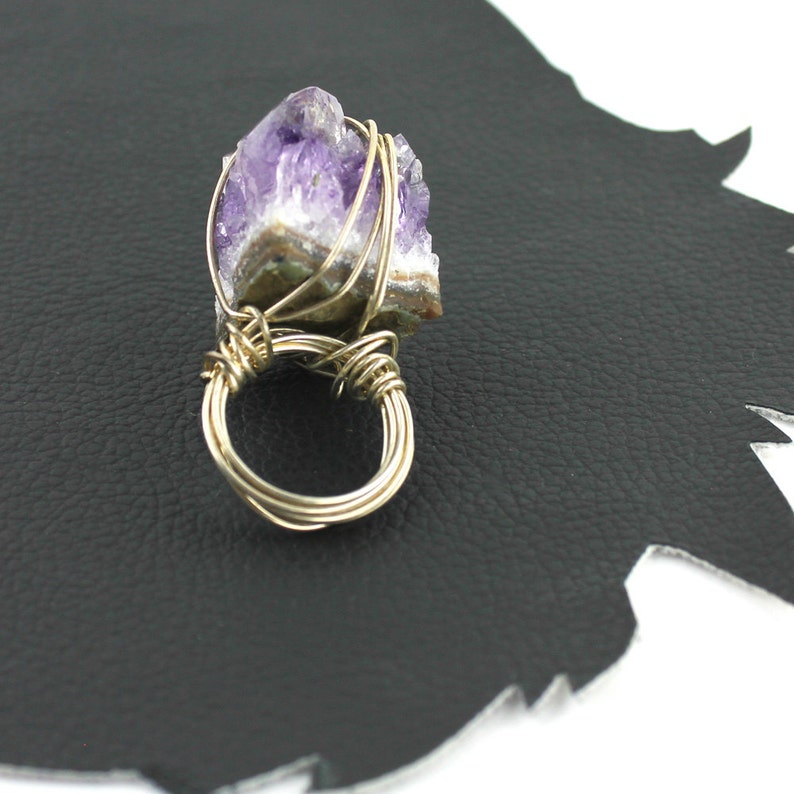 Raw Amethyst and Sterling Silver Ring That Rocks Size 5.5 - Etsy