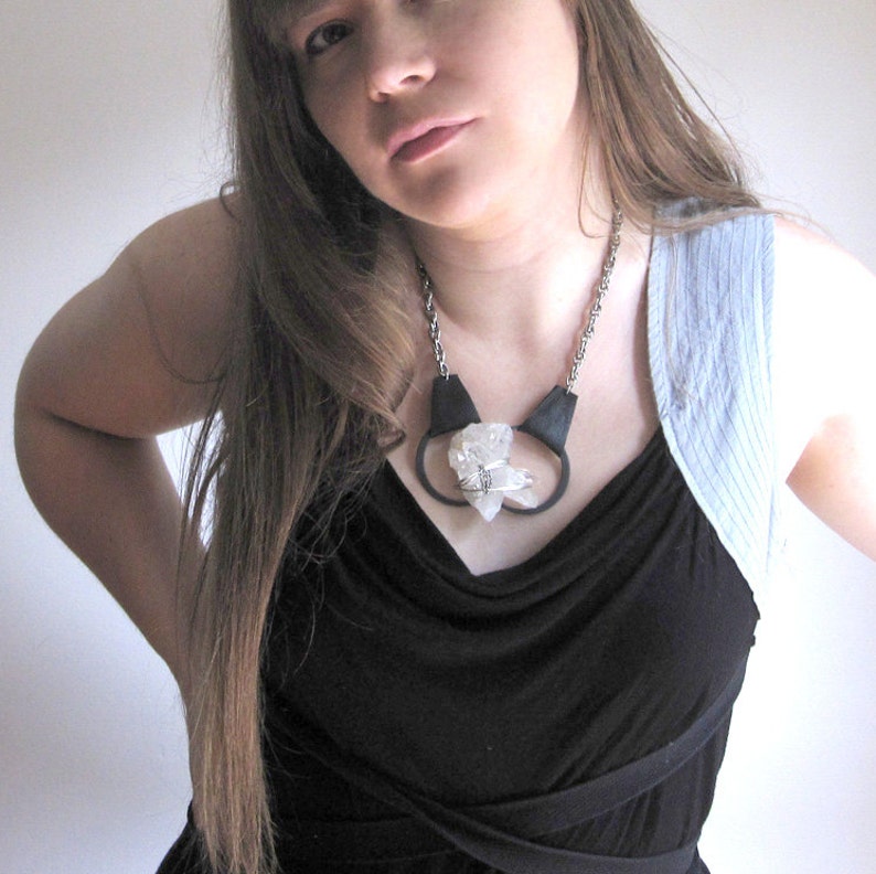 Raw Crystal Geode Lita Rock Handcuff Necklace - Etsy