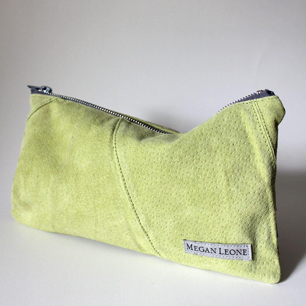 Chartreuse Red and Charcoal Gray Leather Wrist Clutch - Etsy
