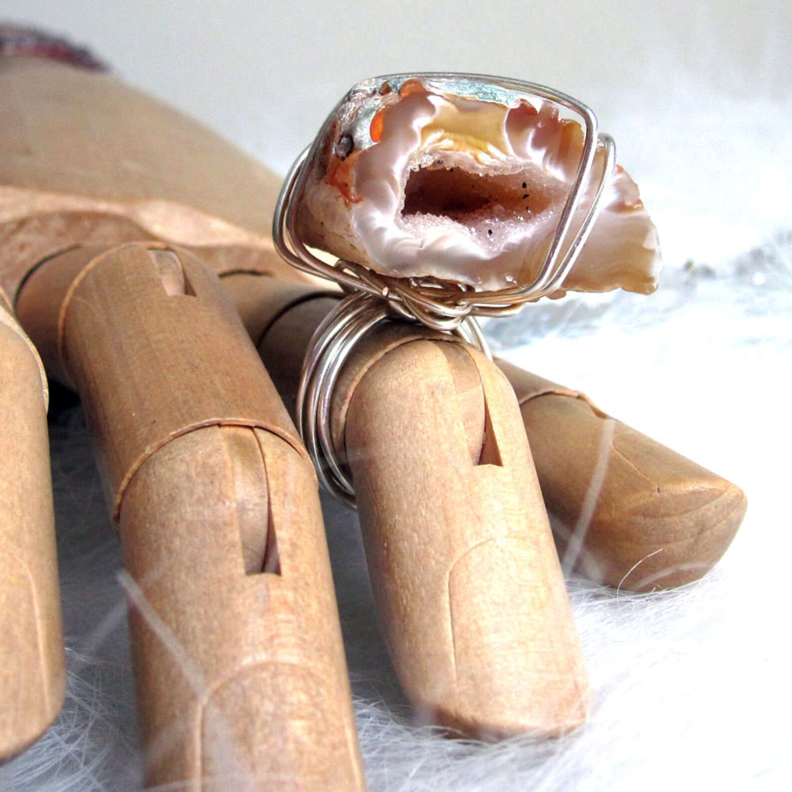 Geode Crystal Cave Ring That Rocks Size 6.5 - Etsy