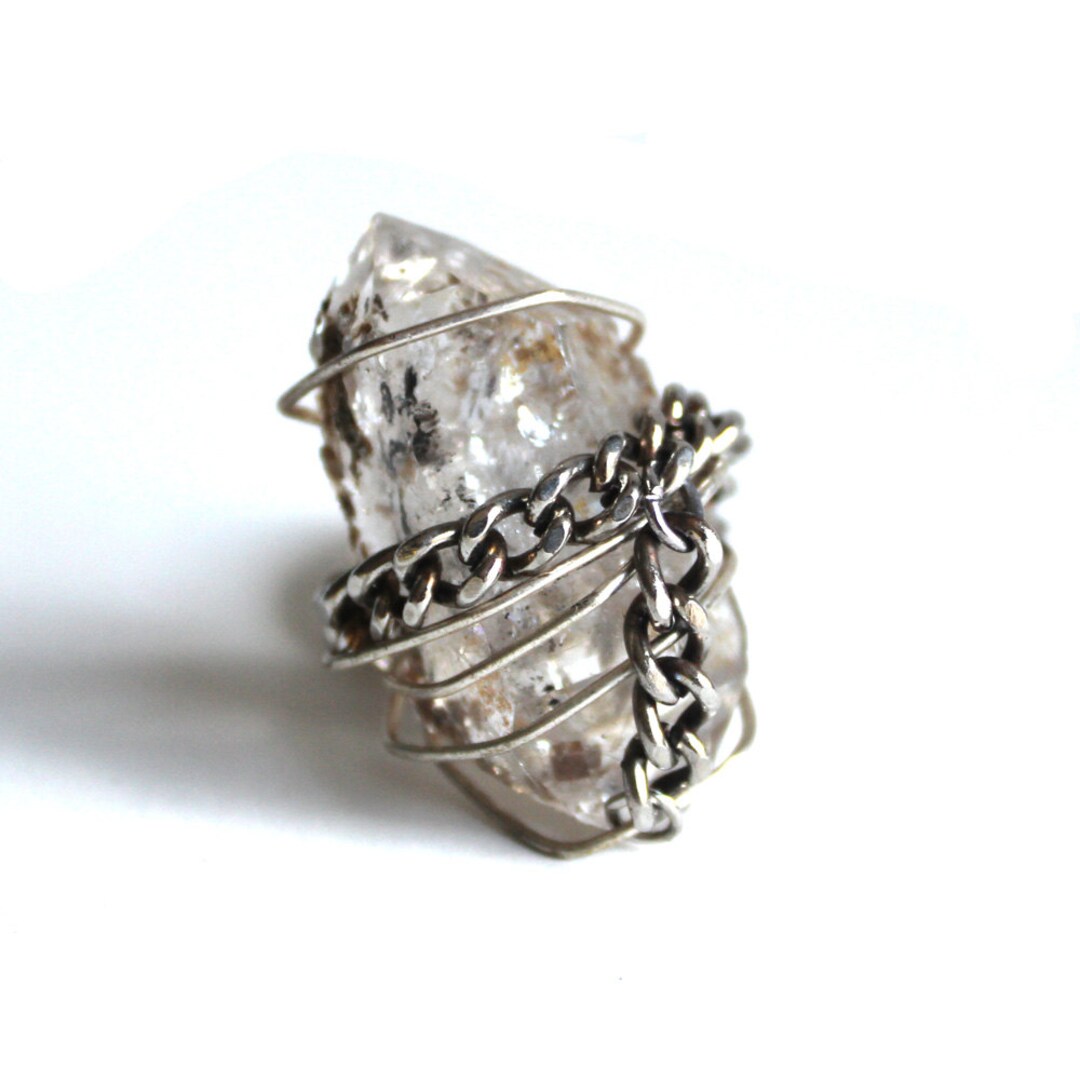 Herkimer Diamond in the Rough Ring That Rocks Size 6 - Etsy